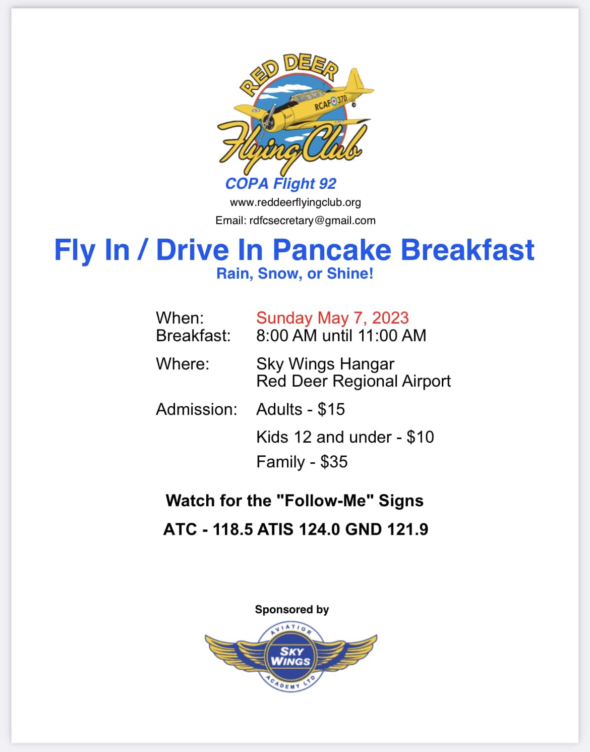Red Deer Flying Club Pancake Breakfast - flyreddeer.com